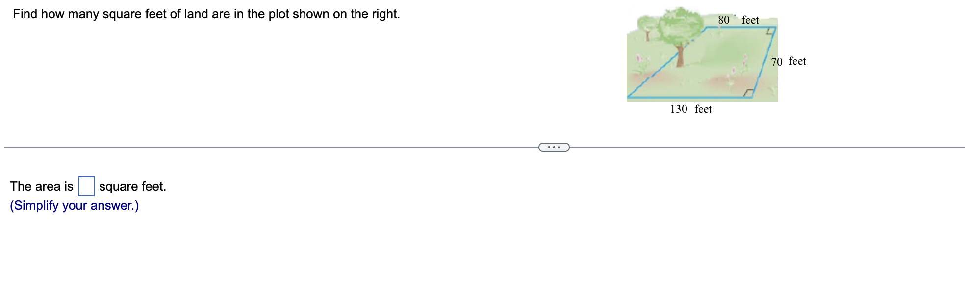 Solved Find how many square feet of land are in the plot | Chegg.com