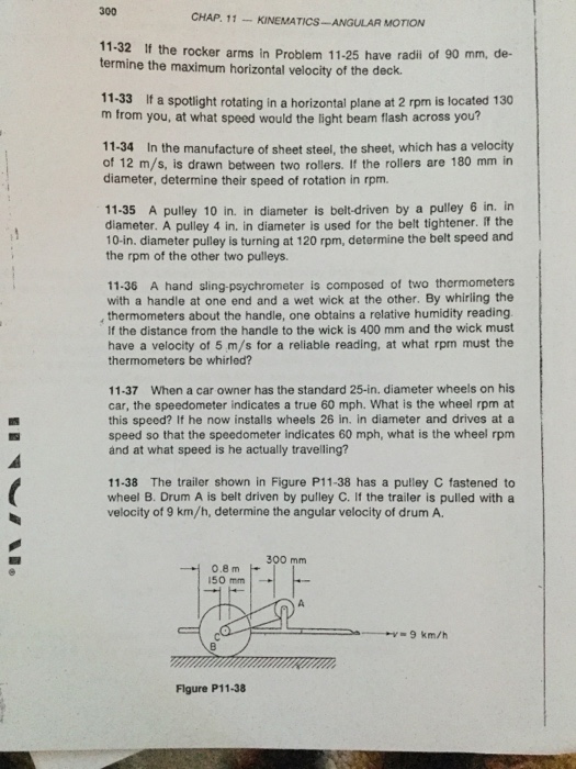 Solved 298 CHAP 11 KINEMATICS- ANGULAR MOTION 11-12 A | Chegg.com