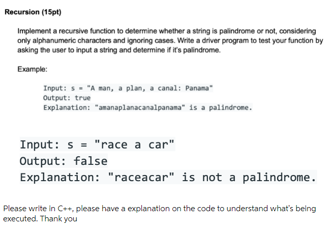 Solved Recursion (15pt) Implement a recursive function to | Chegg.com