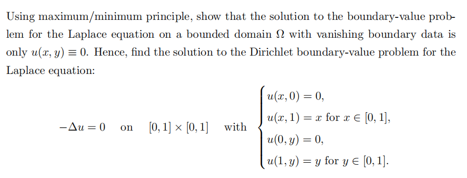 Using maximum/minimum principle, show that the | Chegg.com