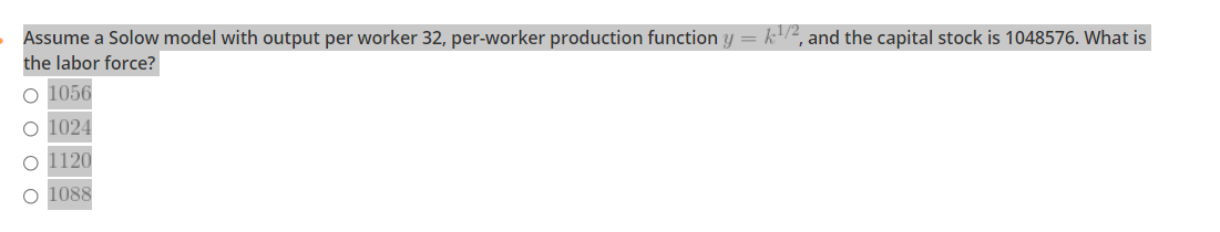 Solved Assume a Solow model with output per worker 32, | Chegg.com