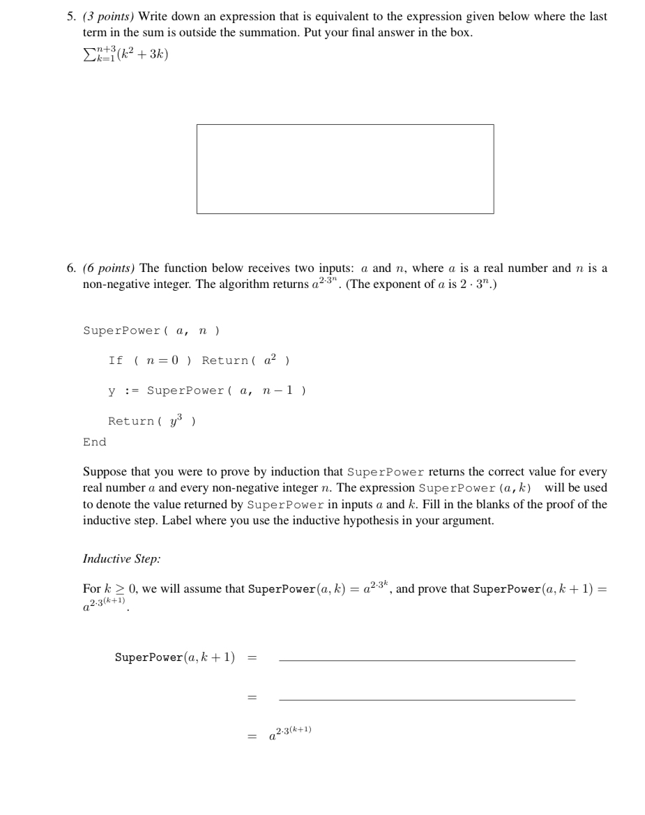 Solved 5 3 Points Write Down An Expression That Is 