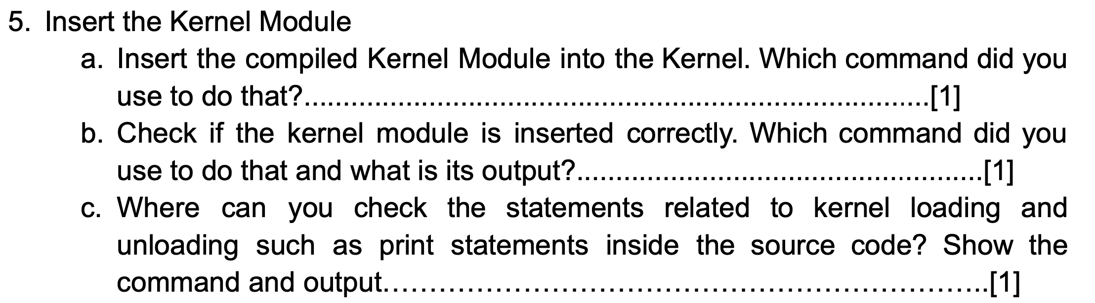 Solved About a Linux kernel module #include | Chegg.com