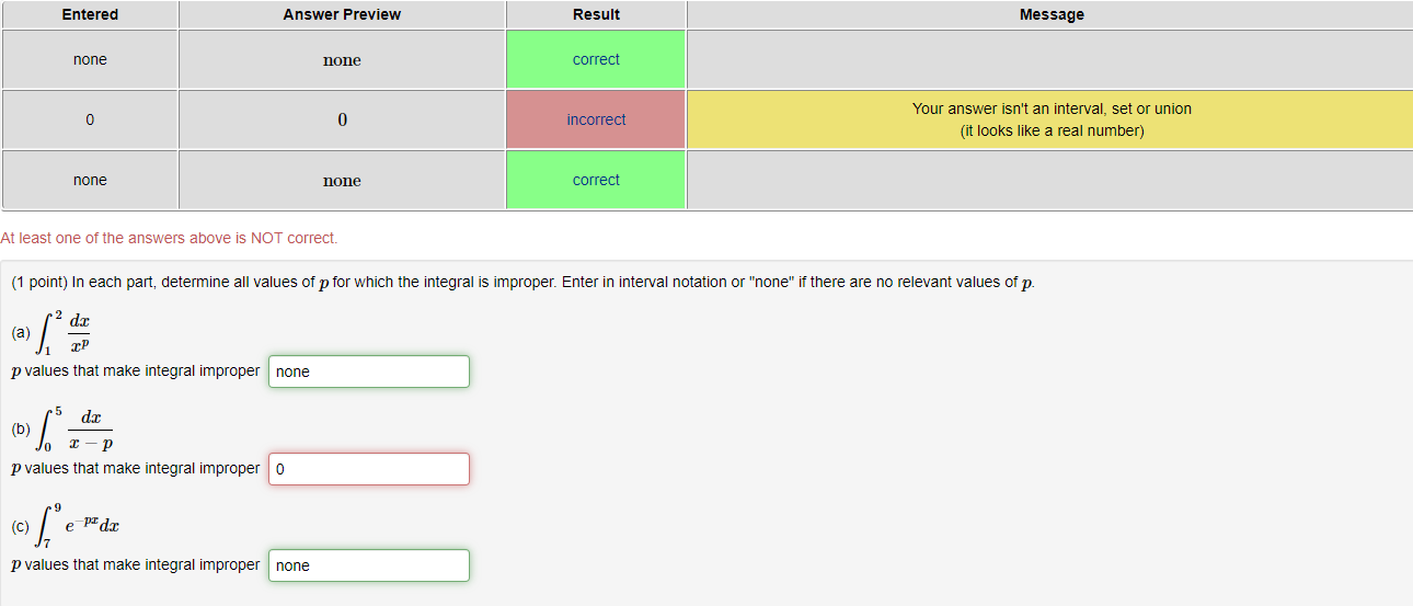 Solved At Least One Of The Answers Above Is Not Correct 1 