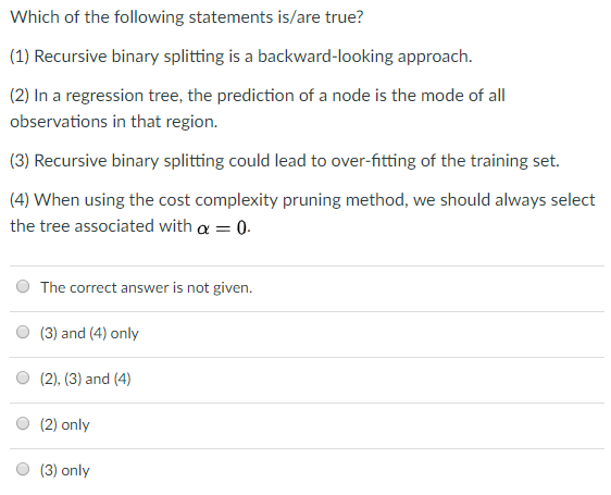 Solved Which of the following statements is/are true? (1) | Chegg.com