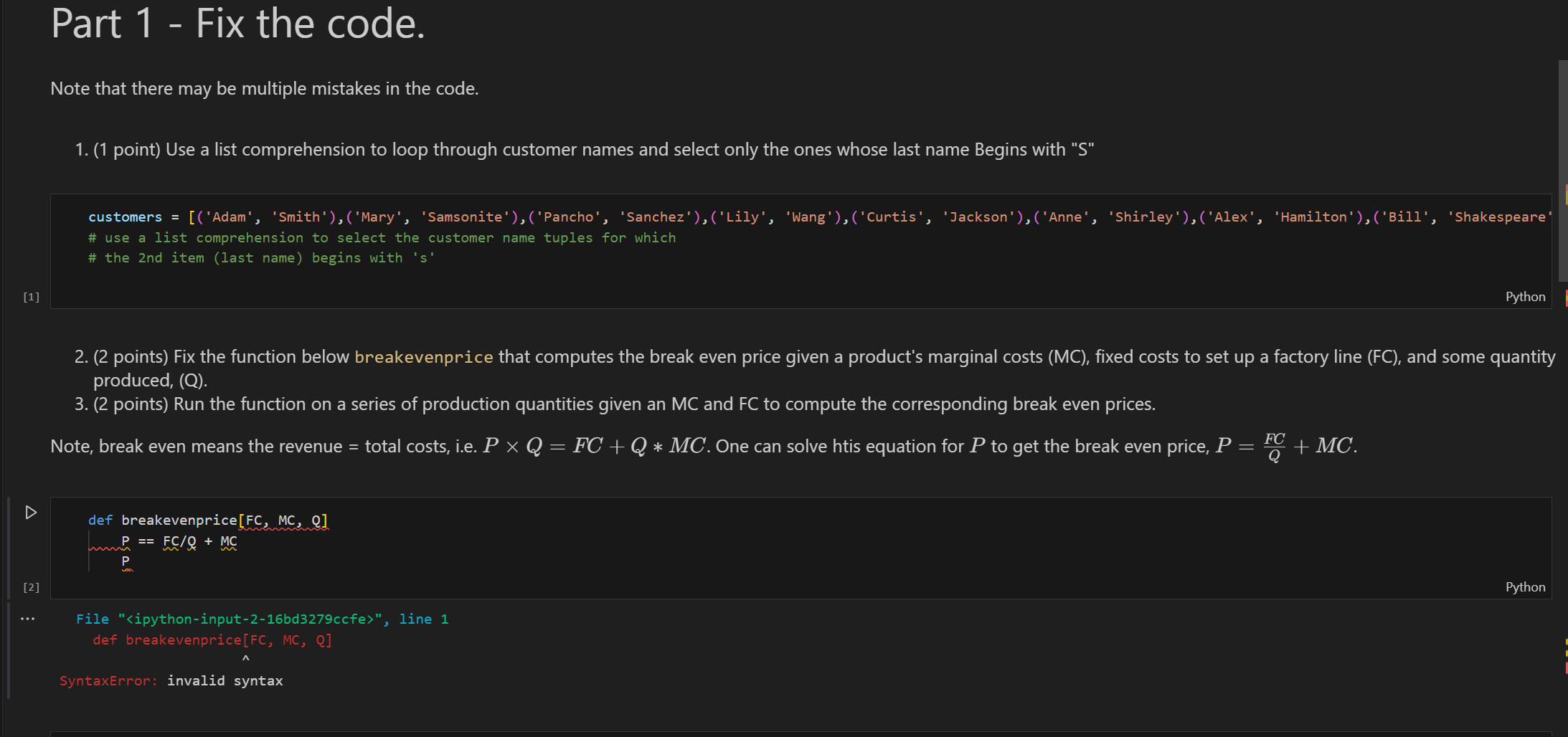 Solved Part 1 - Fix the code. Note that there may be | Chegg.com