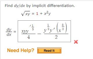 Solved Find dy/dx by implicit differentiation. | Chegg.com