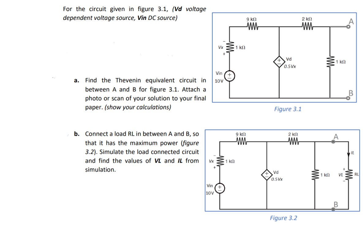 Solved For the circuit given in figure 3.1, (Vd voltage | Chegg.com