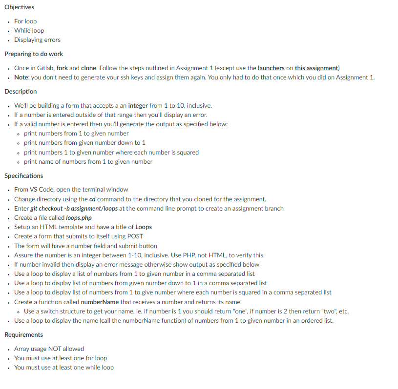 Solved Objectives - For loop - While loop - Displaying | Chegg.com Solved Objectives - For loop - While loop - Displaying | Chegg.com