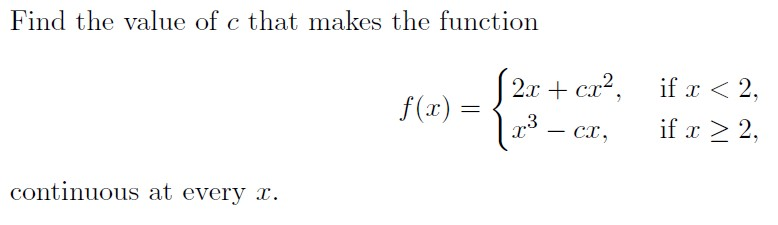 Solved Find the value of c that makes the function f(x) = 32 | Chegg.com
