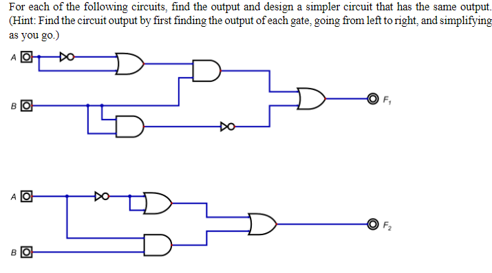 Solved For Each Of The Following Circuits Find The Output 