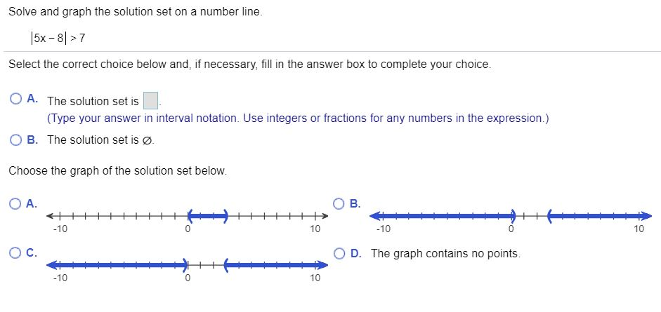 Solved Solve and graph the solution set on a number line. 5x | Chegg.com
