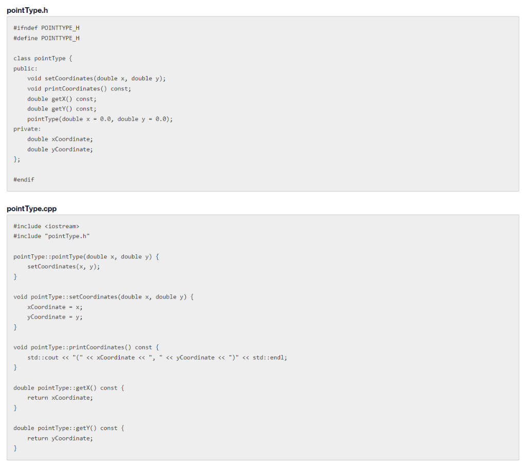 point lype.h \#ifndef POINTTYPE_H \#define | Chegg.com