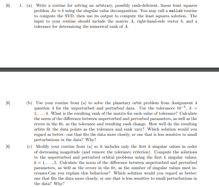 Solved (a) Write a routine for solving an arbitrary, | Chegg.com