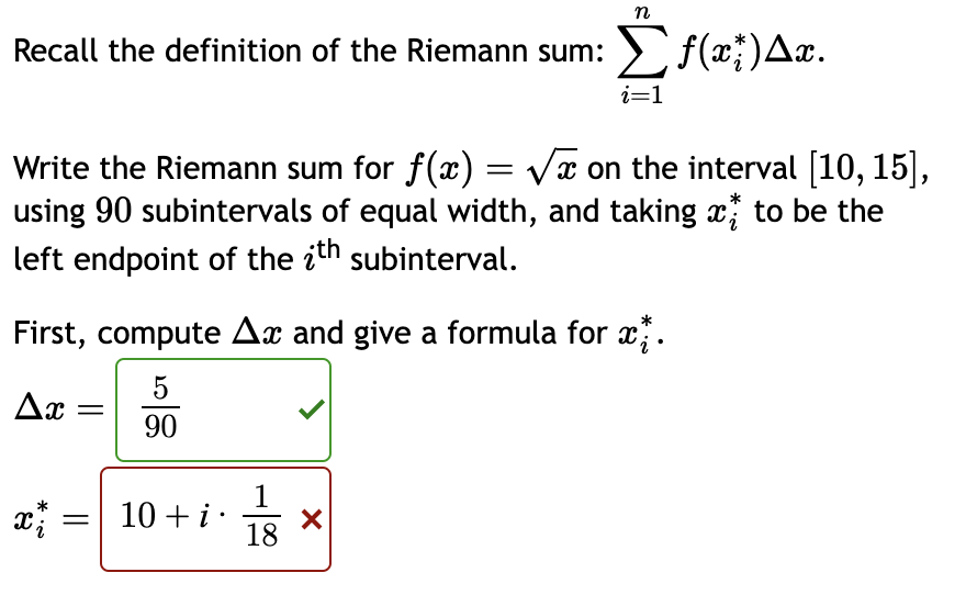 Solved Recall the definition of the Riemann sum: | Chegg.com