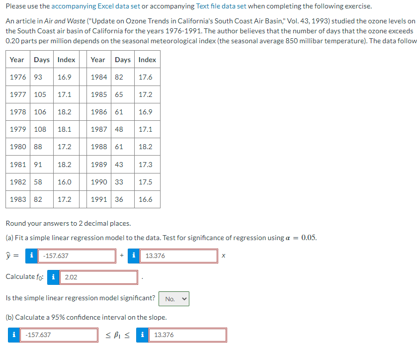 Solved Please use the accompanying Excel data set or | Chegg.com