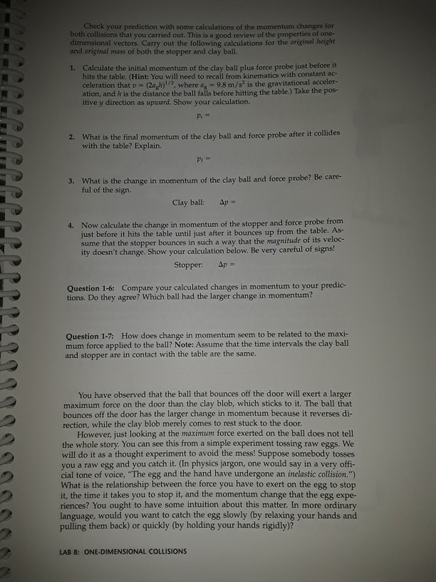 Solved PRE-LAB PREPARATION SHEET FOR LAB 8: ONE-DIMENSIONAL | Chegg.com