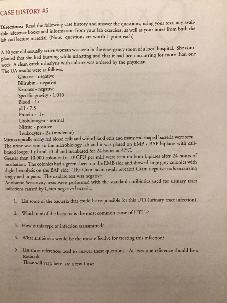 Solved CASE HISTORY #5 Directions: Read the following case | Chegg.com