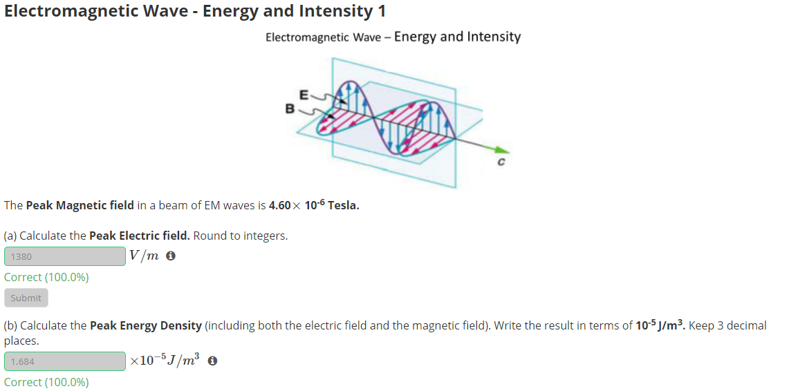 Solved Electromagnetic Wave - Energy and Intensity 1 | Chegg.com