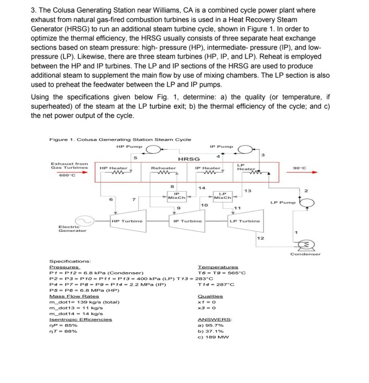 Solved 3. The Colusa Generating Station near Williams, CA is | Chegg.com
