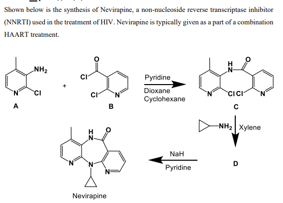 Solved Shown below is the synthesis of Nevirapine, a | Chegg.com