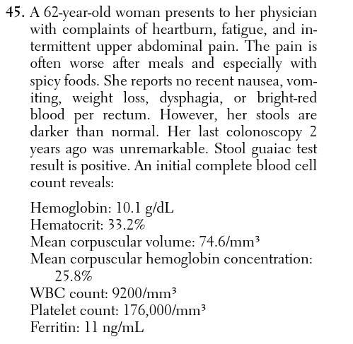 Solved 45. A 62-year-old woman presents to her physician | Chegg.com