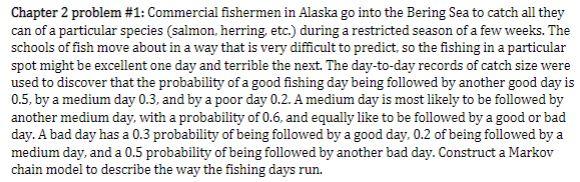 Solved Chapter 2 problem \#1: Commercial fishermen in Alaska | Chegg.com