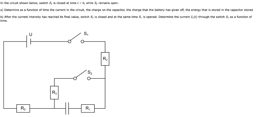 In the circuit shown below, switch S1 is closed at | Chegg.com