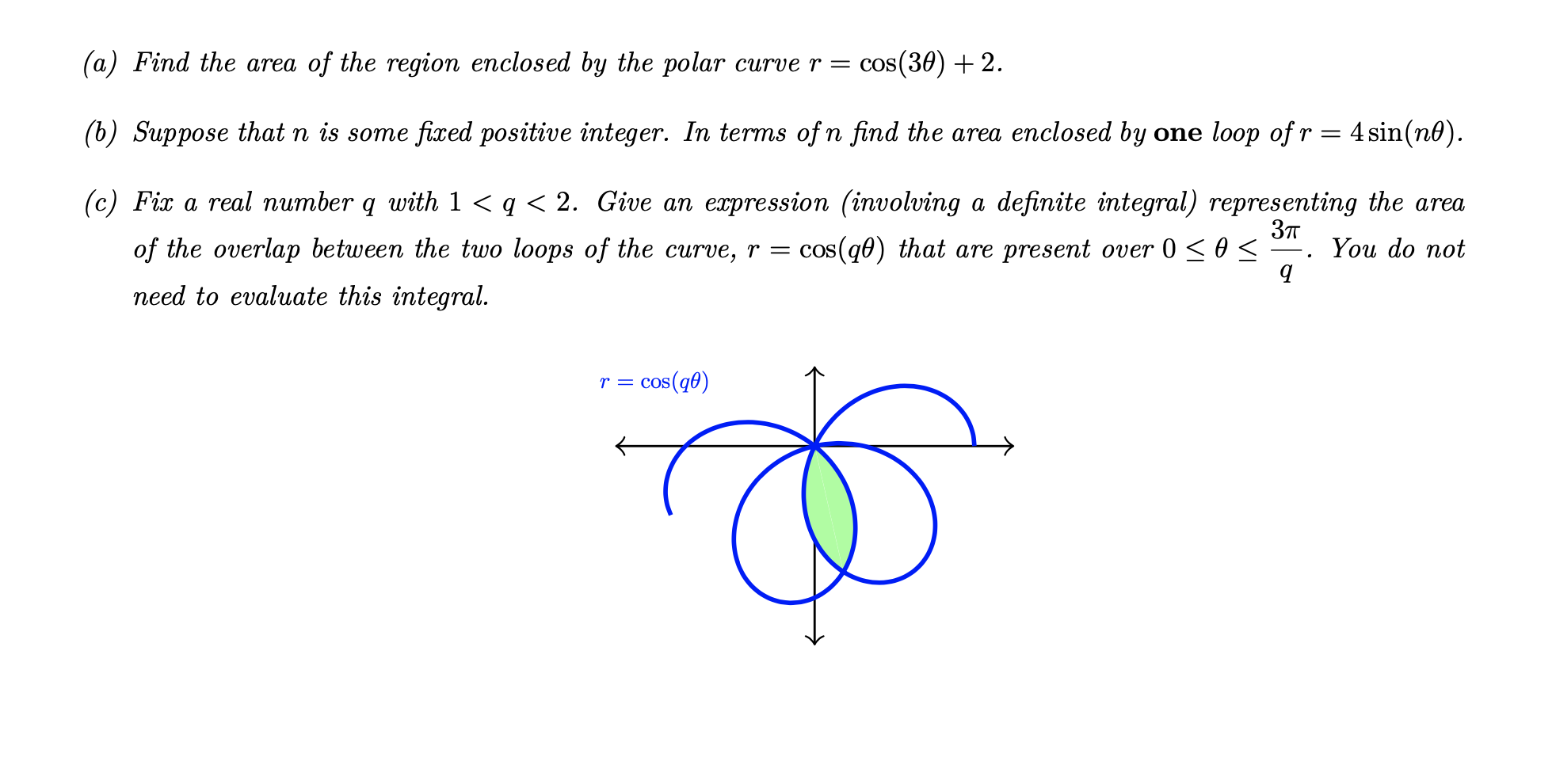 Solved (a) Find the area of the region enclosed by the polar | Chegg.com