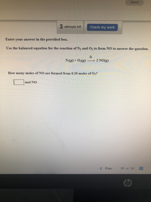 Solved Saved 3 attempts left Check my work Enter your answer | Chegg.com
