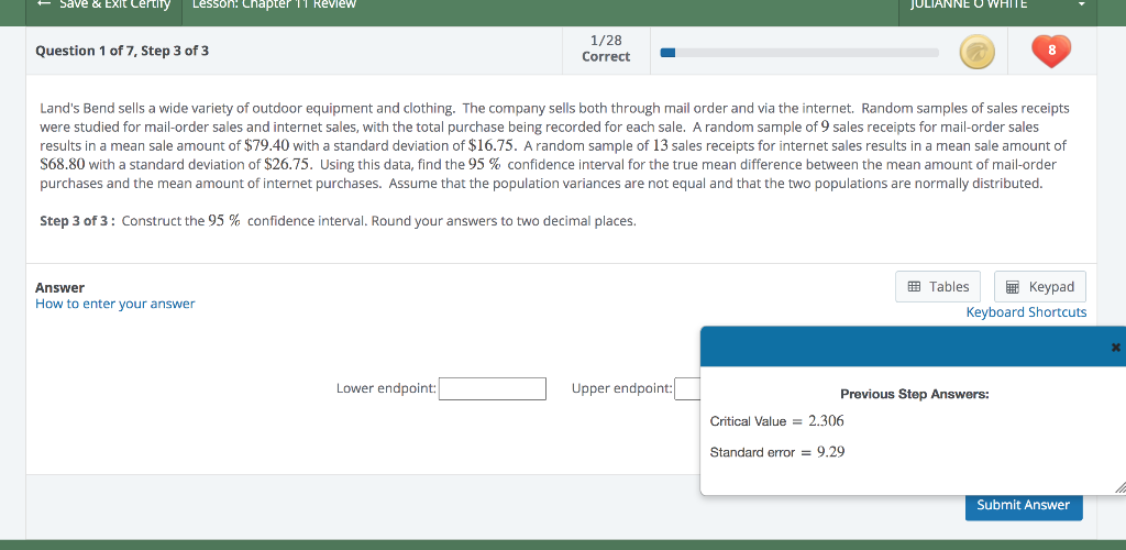 Solved Save & Exit Certity Lesson: Chapter 1 Review JULIANNE | Chegg.com