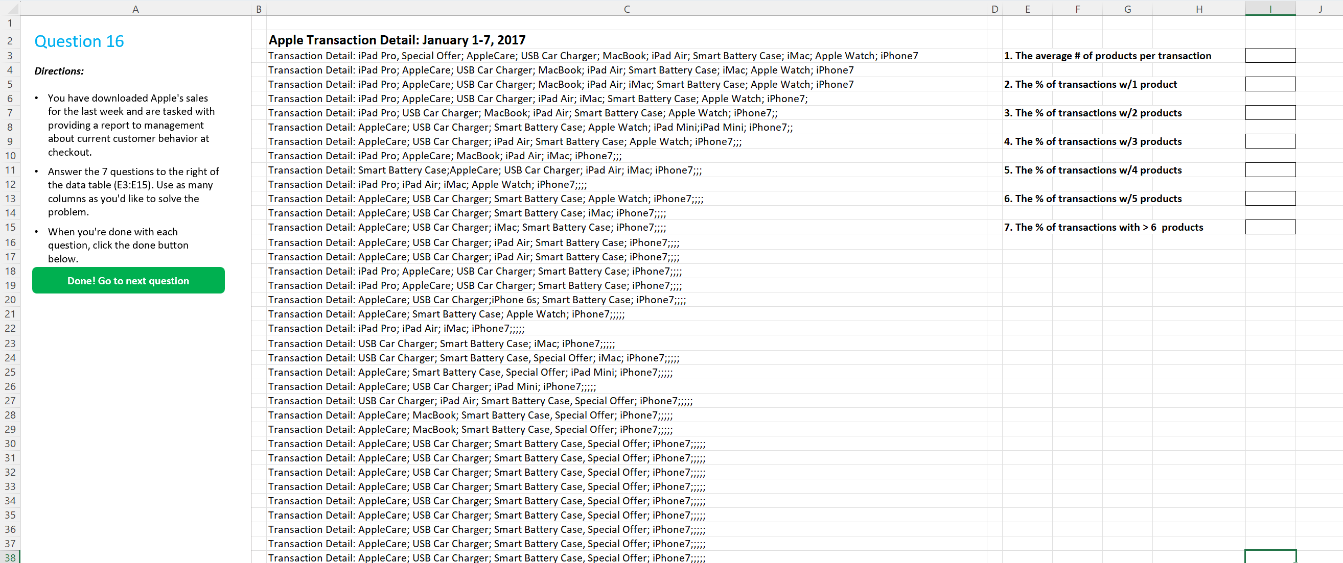 Solved Directions: - You have downloaded Apple's sales for | Chegg.com