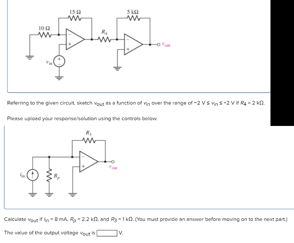 Solved Referring to the given circuit, sketch vout as a | Chegg.com