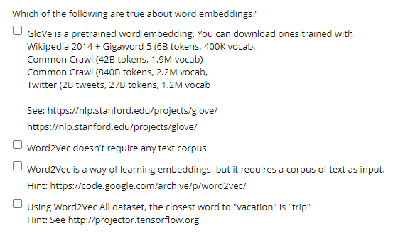 Solved Which of the following are true about word | Chegg.com