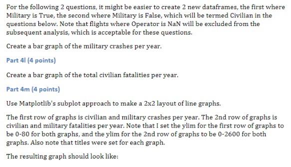 Solved Problem 4 - Pandas and Matplotlib ( 38 pts): Airplane | Chegg.com