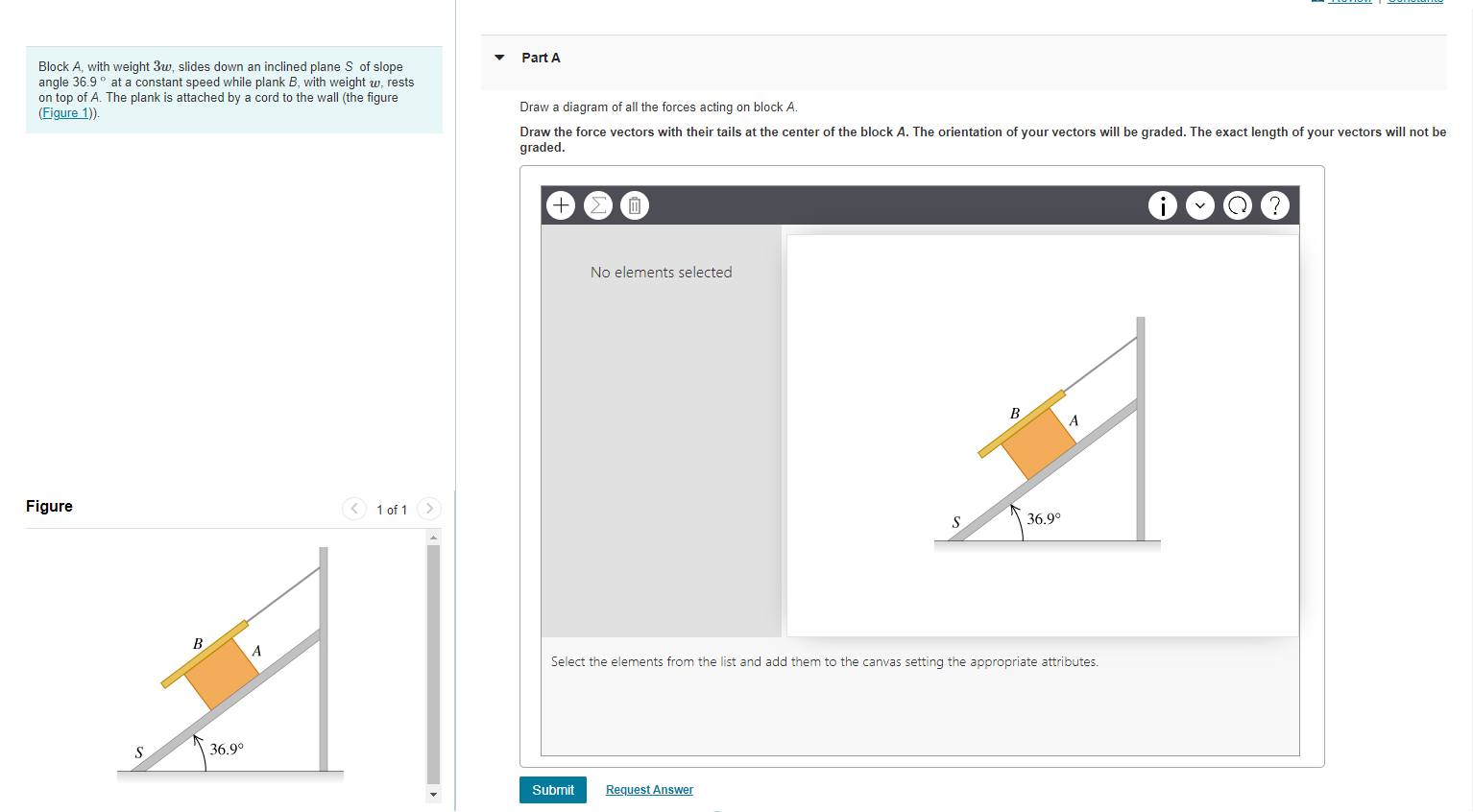 Solved Part A Block A, with weight 3w, slides down an | Chegg.com