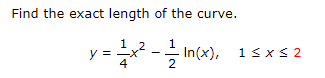 Solved Find the exact length of the curve. Show every step | Chegg.com