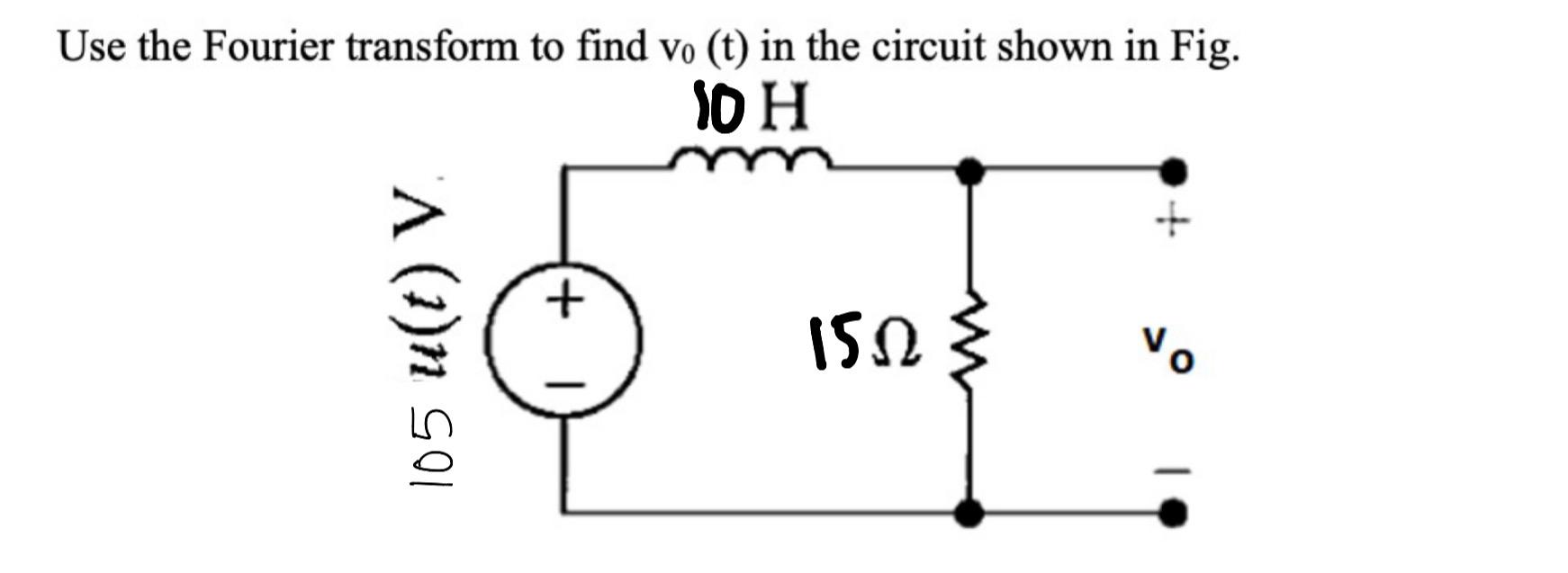 Solved Use the Fourier transform to find vo (t) in the | Chegg.com