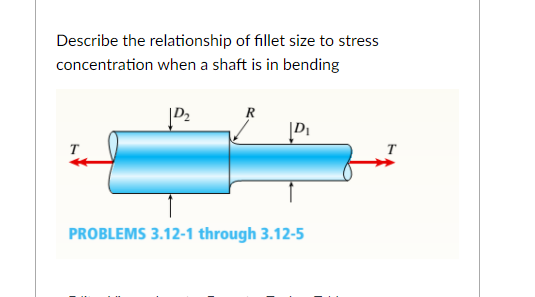 Solved Describe the relationship of fillet size to stress | Chegg.com