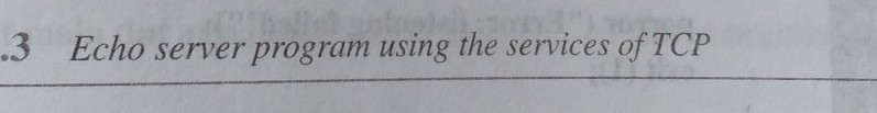 Solved Echo server program using the services of TCP 3 | Chegg.com