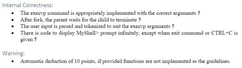 Solved The file MyShell.c is already given to you. The file | Chegg.com