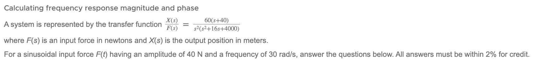 Solved Calculating frequency response magnitude and phase | Chegg.com