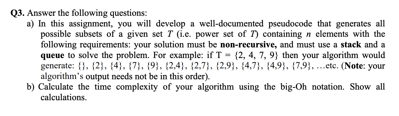 Solved Q3. Answer the following questions: a) In this | Chegg.com
