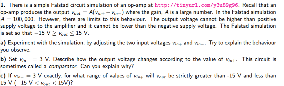 Solved 1. There is a simple Falstad circuit simulation of an | Chegg.com