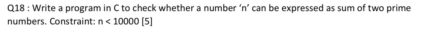 Solved Q18: Write a program in C to check whether a number | Chegg.com