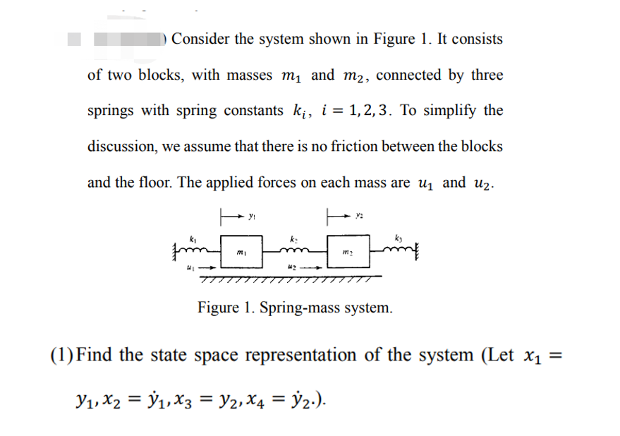 Solved Consider the system shown in Figure 1. It consists of | Chegg.com