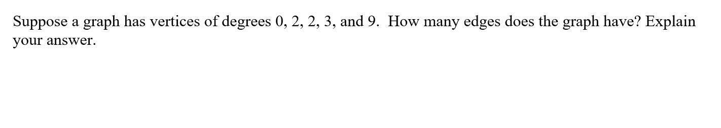 Solved Suppose a graph has vertices of degrees 0, 2, 2, 3, | Chegg.com