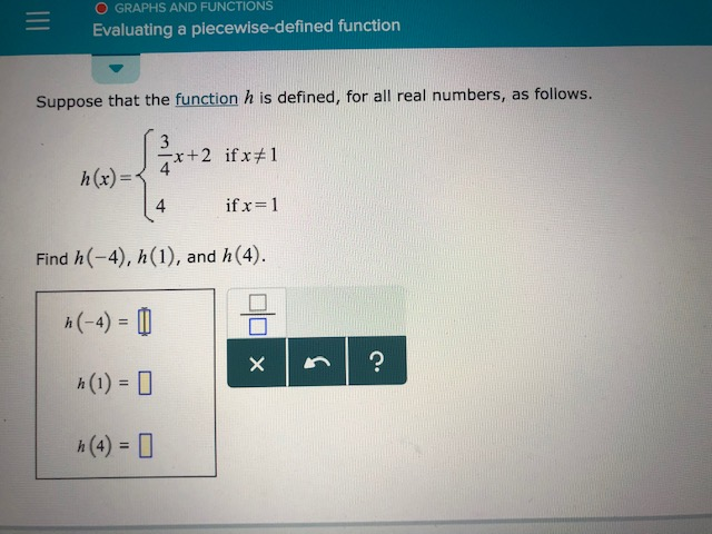 Solved O GRAPHS AND FUNCTIONS Evaluating a piecewise-defined | Chegg.com