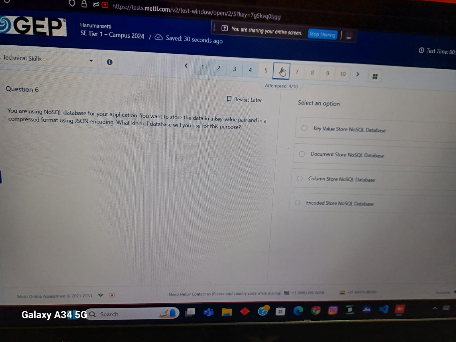 Solved Question 6choose the correct optionYou are using | Chegg.com