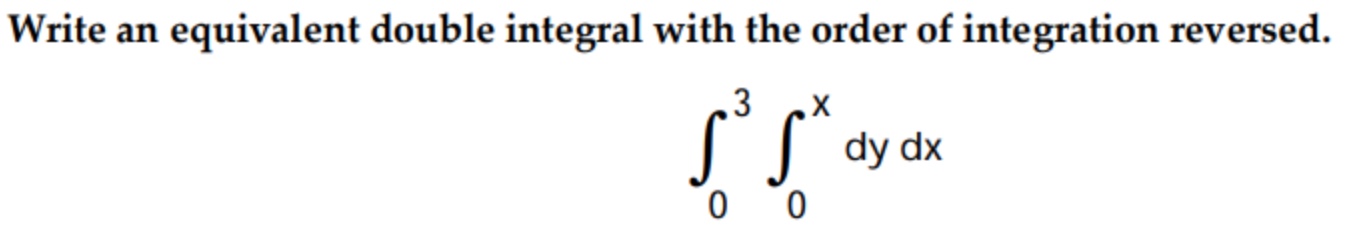 Solved Write an equivalent double integral with the order of | Chegg.com